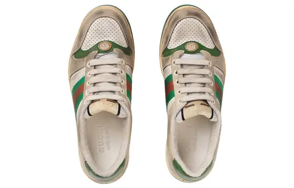 Gucci Screener Leather Sneakers - Cream