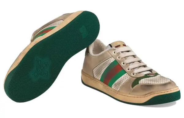 Gucci Screener Leather Sneakers - Cream
