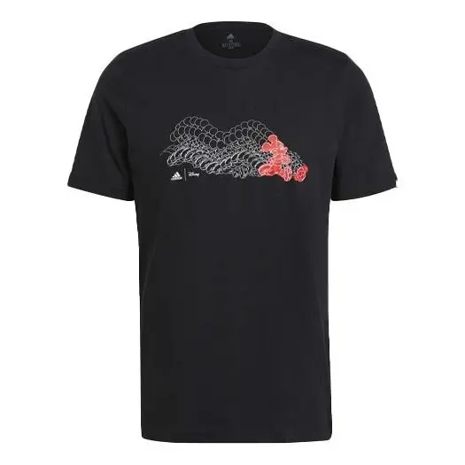 Adidas X Disney M Dsny Ftbl T Funny Printing Sports Round Neck Short Sleeve - Black