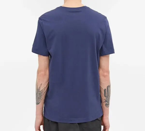 Nike Retro Swoosh Logo Embroidered Short Sleeve Tee - Blue