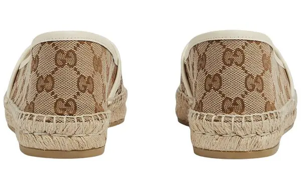 Gucci X Pikarar Appliqu Gg Espadrille Flats - Brown