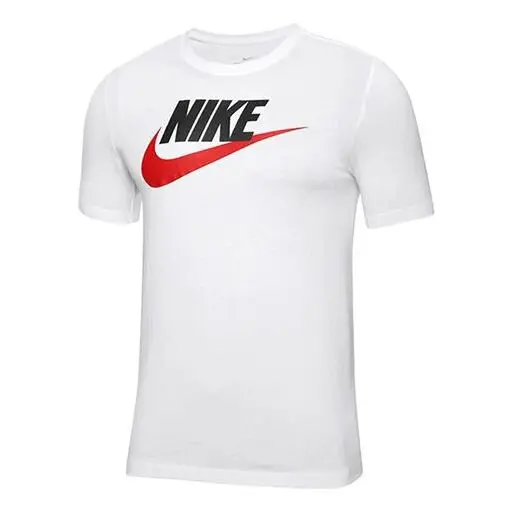 Nike Nsw Tee Icon Futura Casual Sports Alphabet Printing Round Neck Short Sleeve - White