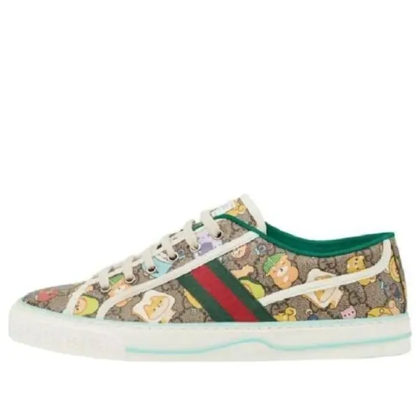 Gucci Tennis 1977 X Pikarar Gg Animal Print Sneakers - Beige/ebony/green