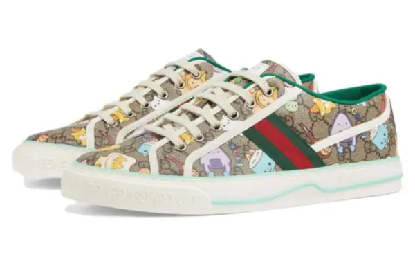 Gucci Tennis 1977 X Pikarar Gg Animal Print Sneakers - Beige/ebony/green
