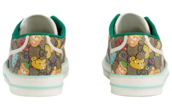 Gucci Tennis 1977 X Pikarar Gg Animal Print Sneakers - Beige/ebony/green