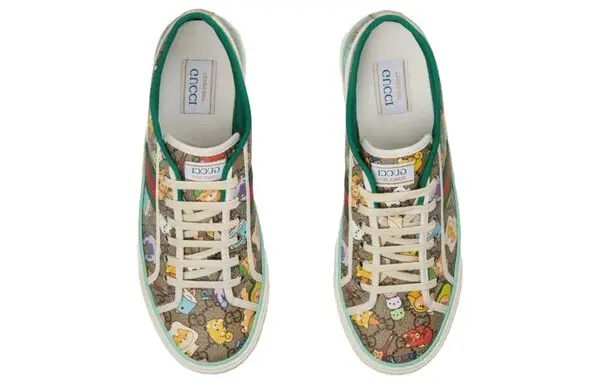 Gucci Tennis 1977 X Pikarar Gg Animal Print Sneakers - Beige/ebony/green