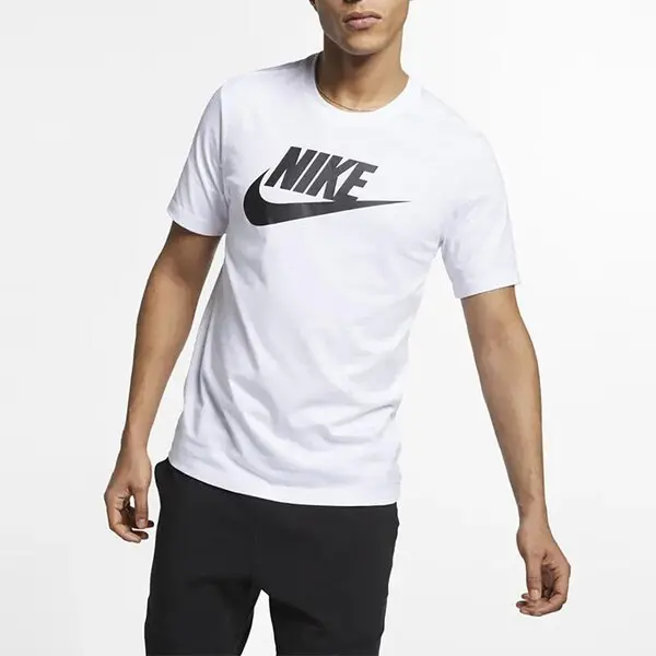 Nike Nsw Tee Icon Futura Casual Sports Breathable Alphabet Printing Round Neck Short Sleeve - White