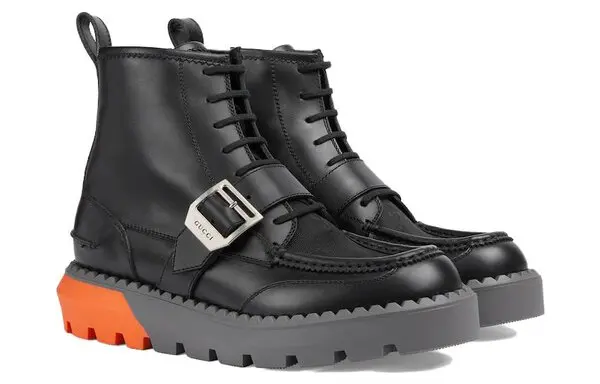 Gucci Gg Lace-up Combat Boots