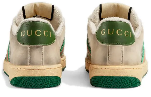 Gucci Screener Distressed Sneakers - Cream