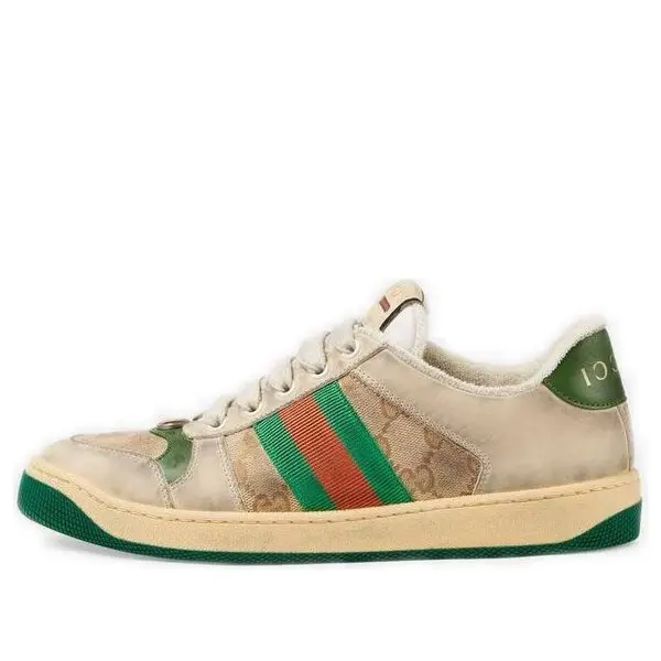 Gucci Screener Distressed Sneakers - Cream