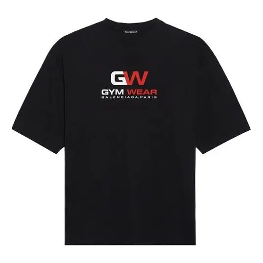 Balenciaga Gym Wear Logo Tee - Black