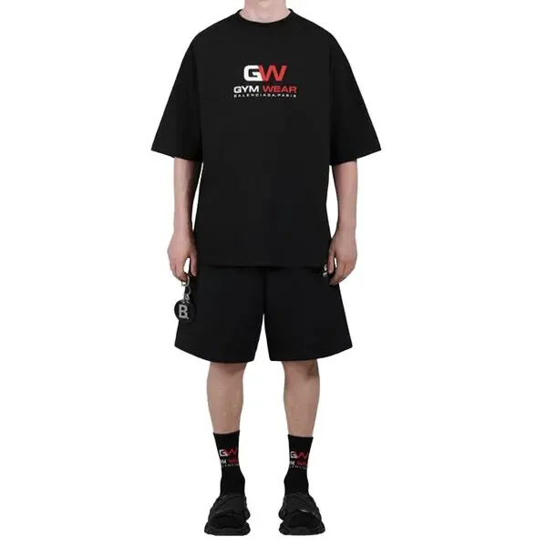 Balenciaga Gym Wear Logo Tee - Black