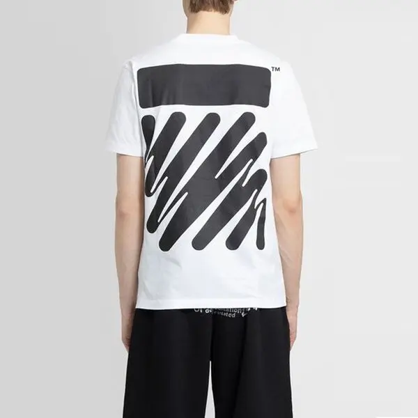 Off-White Ss22 Solid Color Cotton Zebra Printing Short Sleeve White T-shirt