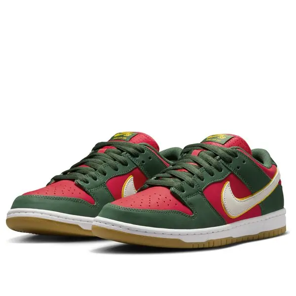 Nike Dunk Low "seattle Supersonics" Sneakers - Fir/white/university Gold