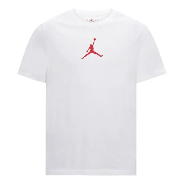 JORDAN Jumpman Casual Crew-neck Short Sleeve Sports White - White/red