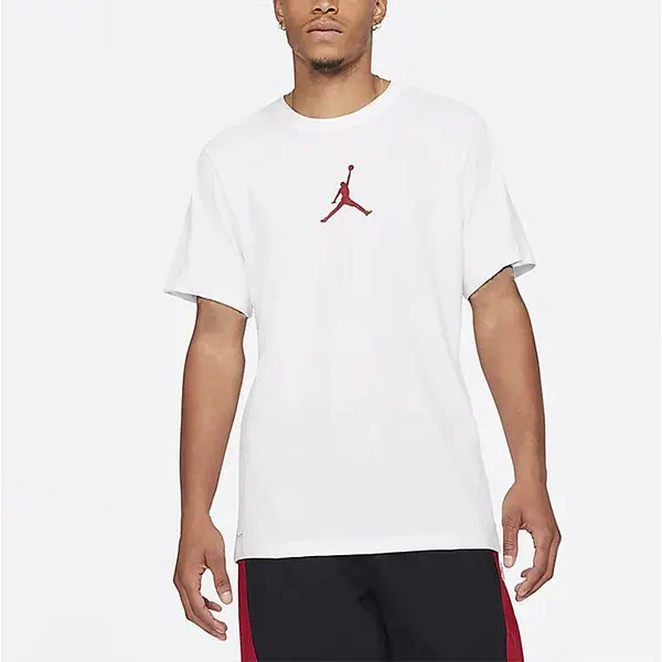 JORDAN Jumpman Casual Crew-neck Short Sleeve Sports White - White/red