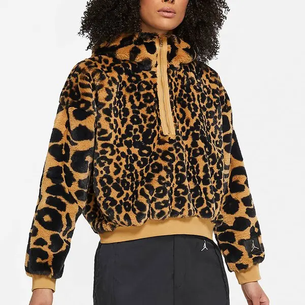 JORDAN Animal Print Fleece Hoodie
