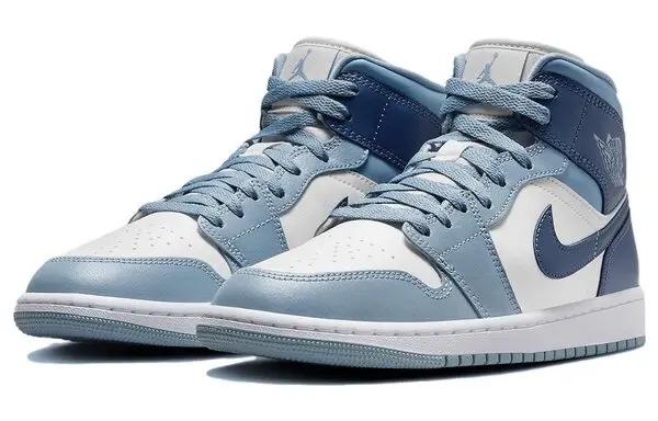 JORDAN Air 1 Mid Two-tone Blue Sneakers - Blue/white