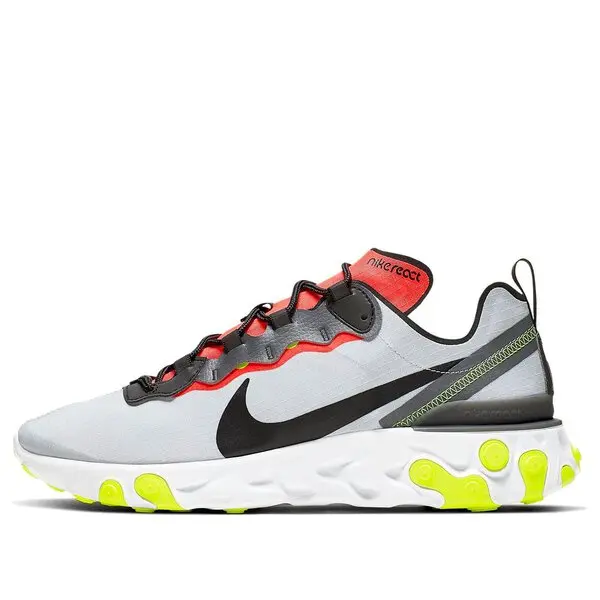 Nike React Element 55 Se "platinum Crimson - Gray/black/red