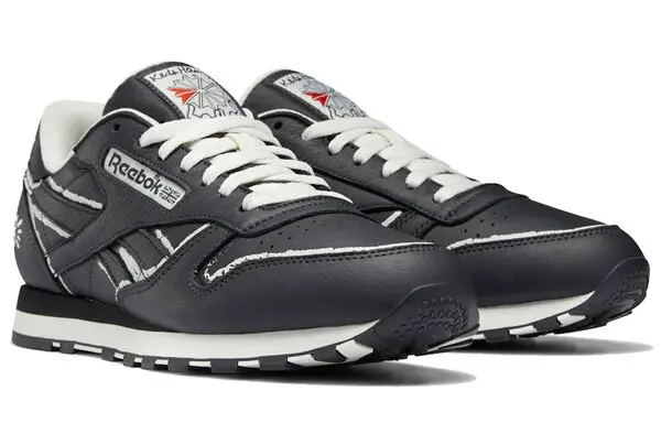 REEBOK Keith Haring X Classic Leather "dog Blackboard Chalk Drawing" Sneakers