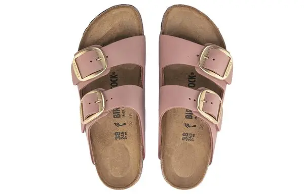 BIRKENSTOCK Arizona Big Buckle Nubuck Leather Sandals - Pink