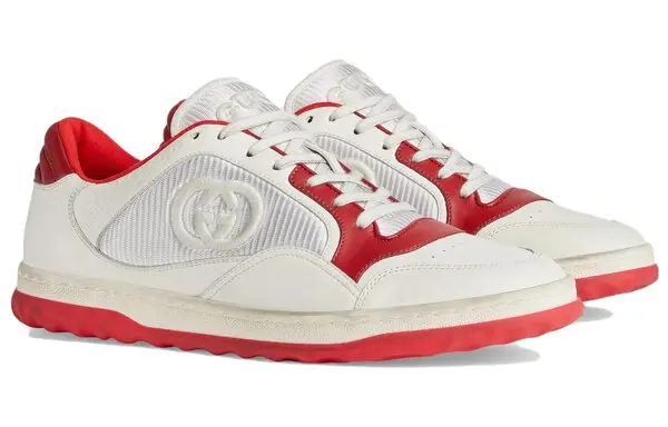 Gucci Mac80 Embroidered Sneakers - Off White/red