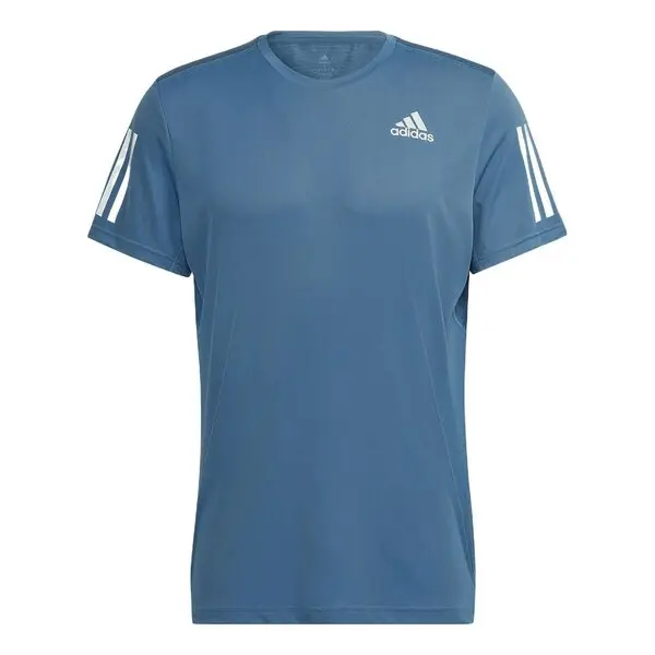 Adidas Ss22 Logo Stripe Round Neck Short Sleeve Blue T-shirt - Default Color