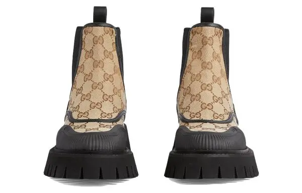 Gucci Casual Style Leather Logo Boots