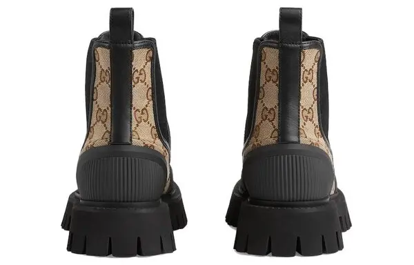 Gucci Casual Style Leather Logo Boots