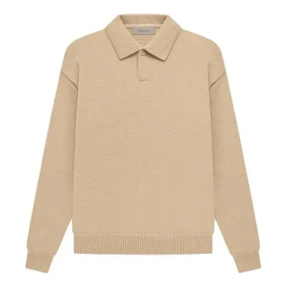 Fear Of God Ss23 Knit Long Sleeve Polo Shirt 'sand - Brown/beige