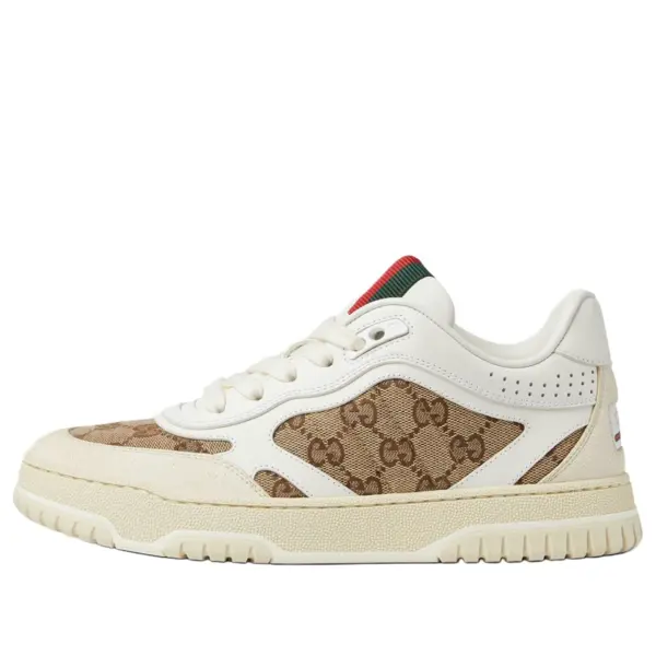 Gucci Re-web Gg Canvas Sneakers - Beige/ebony