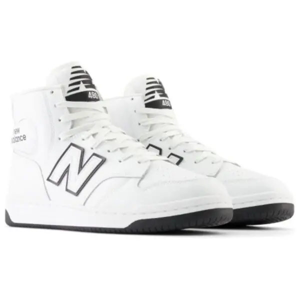 NEW BALANCE 480 High Top Sneakers - White/black