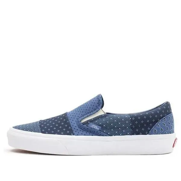 VANS Classic Slip-on "tie Print Patchwork" Casual Sneakers - Blue