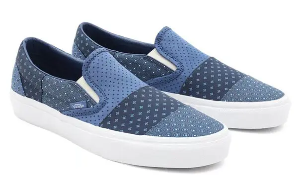 VANS Classic Slip-on "tie Print Patchwork" Casual Sneakers - Blue