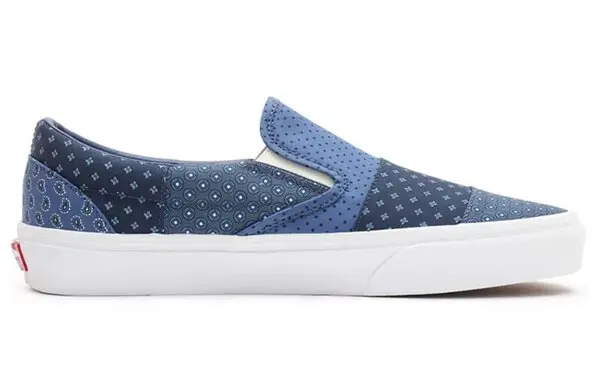 VANS Classic Slip-on "tie Print Patchwork" Casual Sneakers - Blue