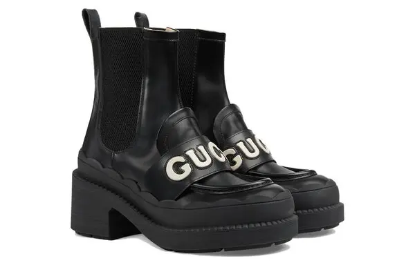 Gucci Ornella Leather Ankle Boots