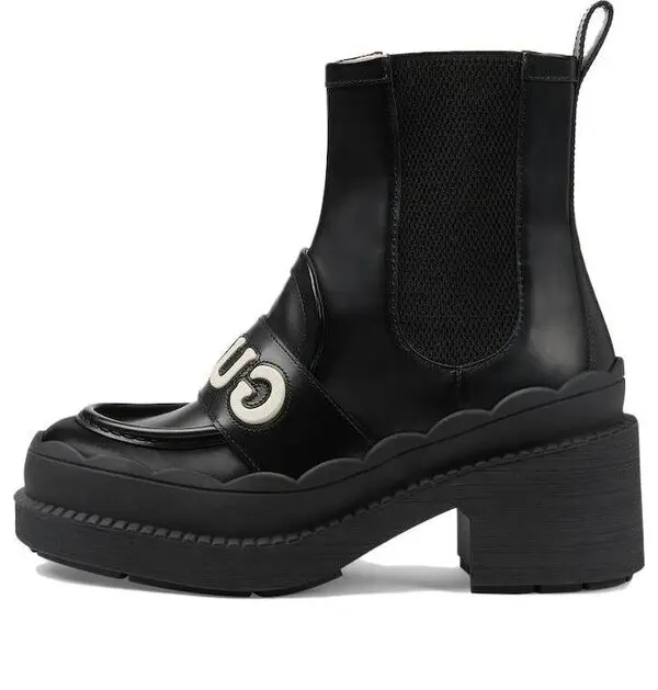 Gucci Ornella Leather Ankle Boots - Black