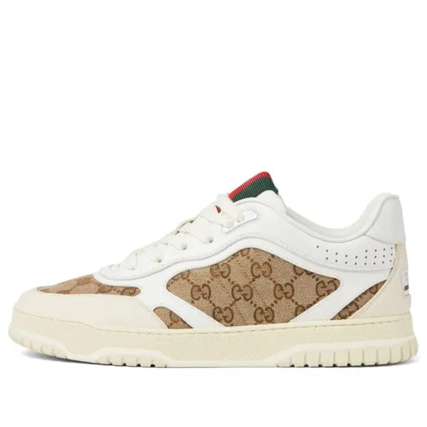 Gucci Re-web Gg Canvas Sneakers - White/beige/ebony