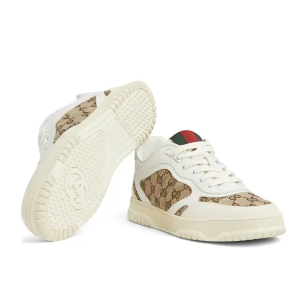 Gucci Re-web Gg Canvas Sneakers - White/beige/ebony