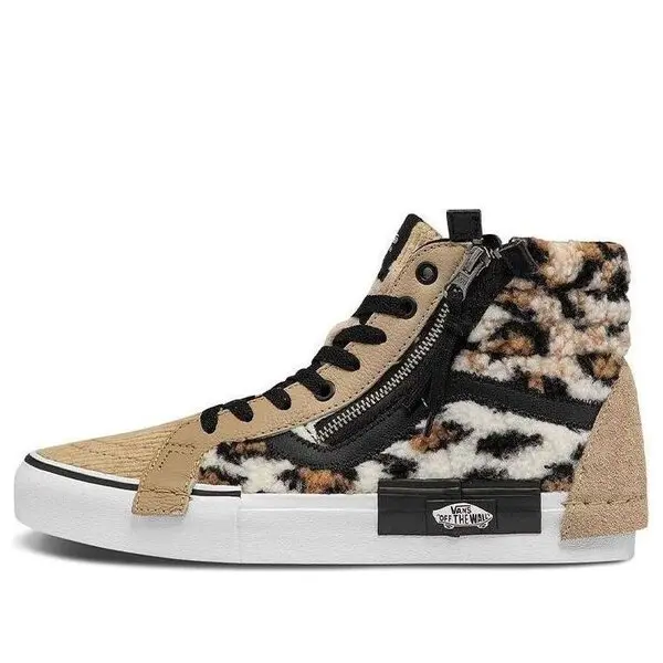 VANS Sk8-hi Cap Mid-top Sneakers With Leopard Print Detailing - Brown/black