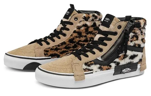 VANS Sk8-hi Cap Mid-top Sneakers With Leopard Print Detailing