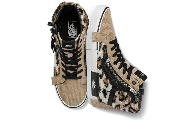 VANS Sk8-hi Cap Mid-top Sneakers With Leopard Print Detailing