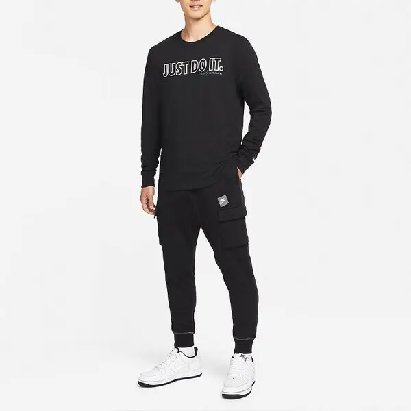 Nike Casual Lacing Fleece Lined Sports Pants Black