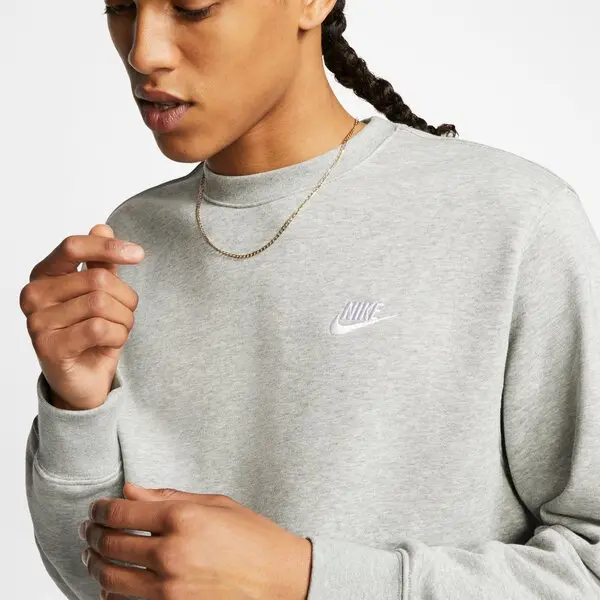 Nike Club French Terry Crew - Grey