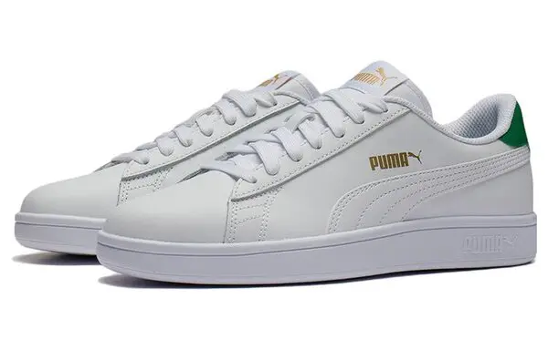 PUMA Smash V2 Low Top Sneakers - White/green