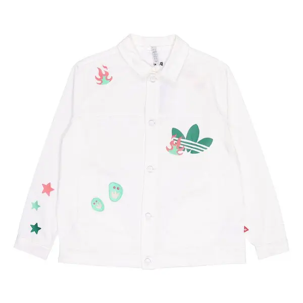Adidas Originals White Cartoon Print Sports Jacket - Multi-color