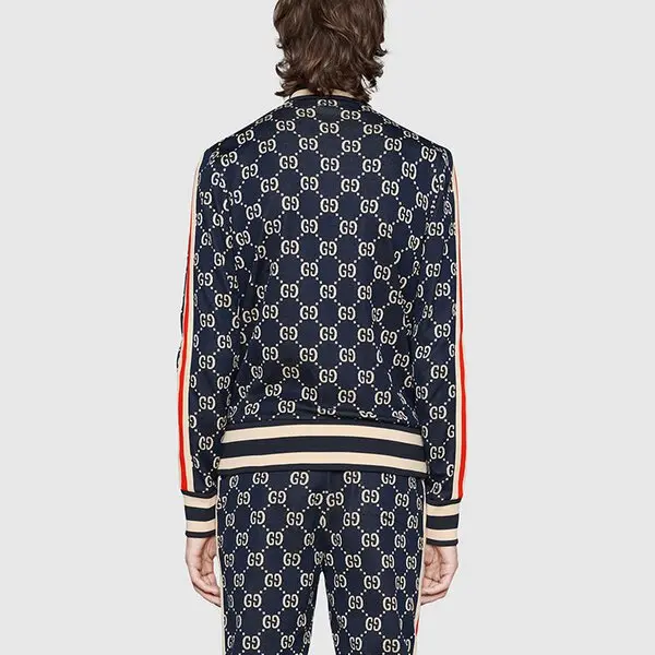 Gucci Classic Gg Cotton Jacquard Zipper Jacket
