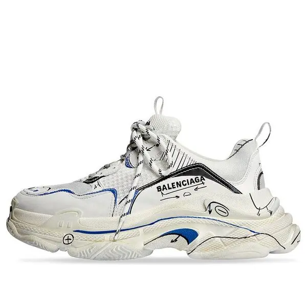 Balenciaga Triple S Sneakers - White/blue