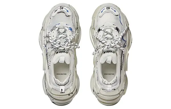 Balenciaga Triple S Sneakers - White/blue