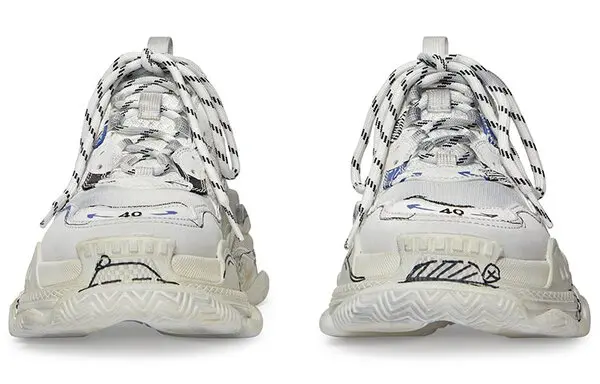Balenciaga Triple S Sneakers - White/blue